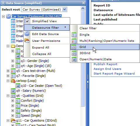 Filtering the Data Source Toolbox – Reportal