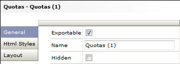 Quota Component Properties – Reportal
